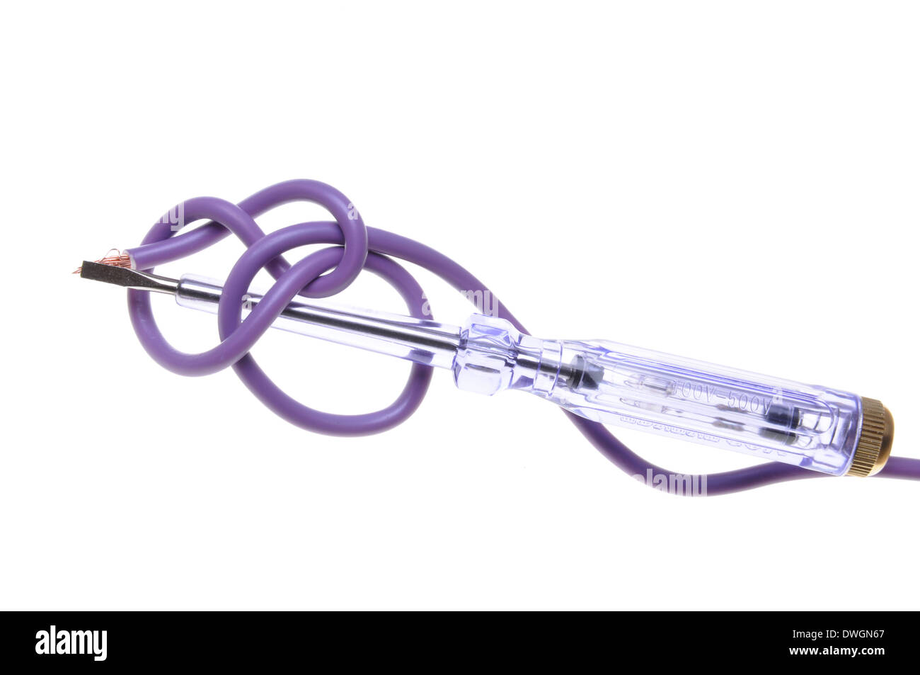 Electrical tester screwdriver with electrical cable Stock Photo - Alamy