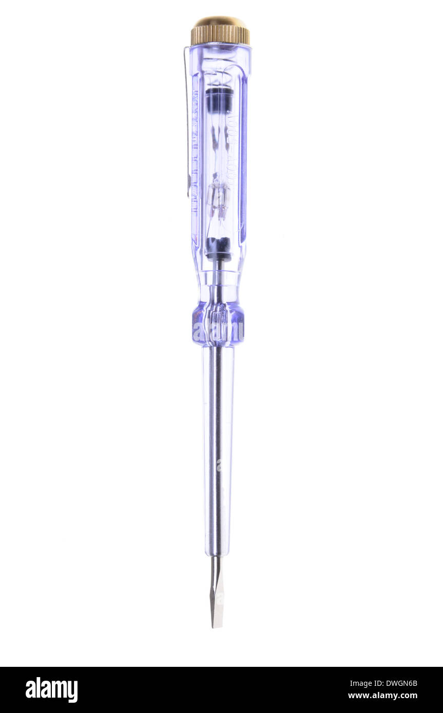 Electrical tester, screwdriver isolated on white background Stock Photo ...