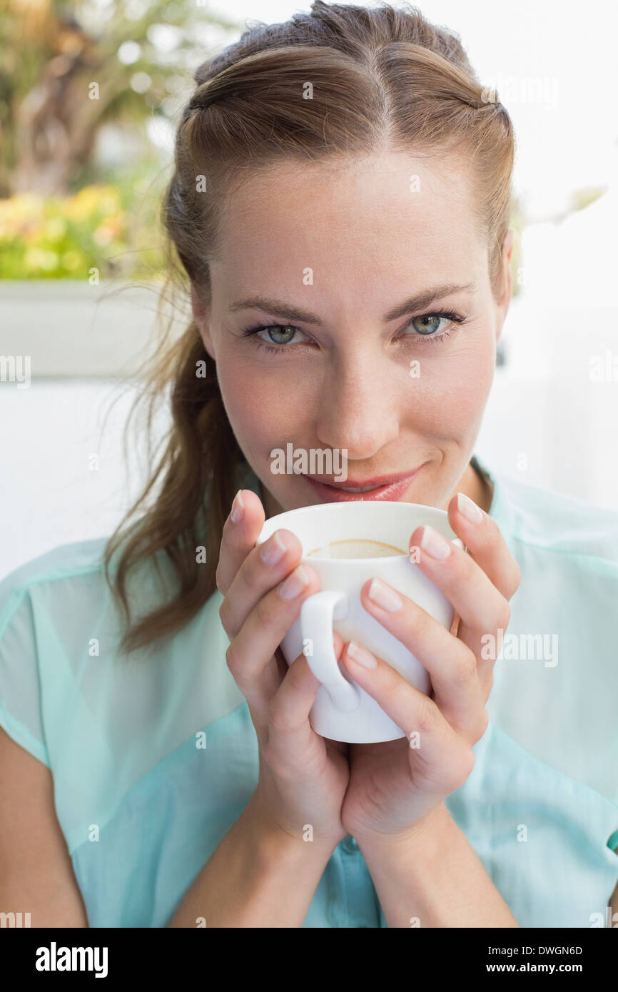 Woman drinking coffee hi-res stock photography and images - Alamy