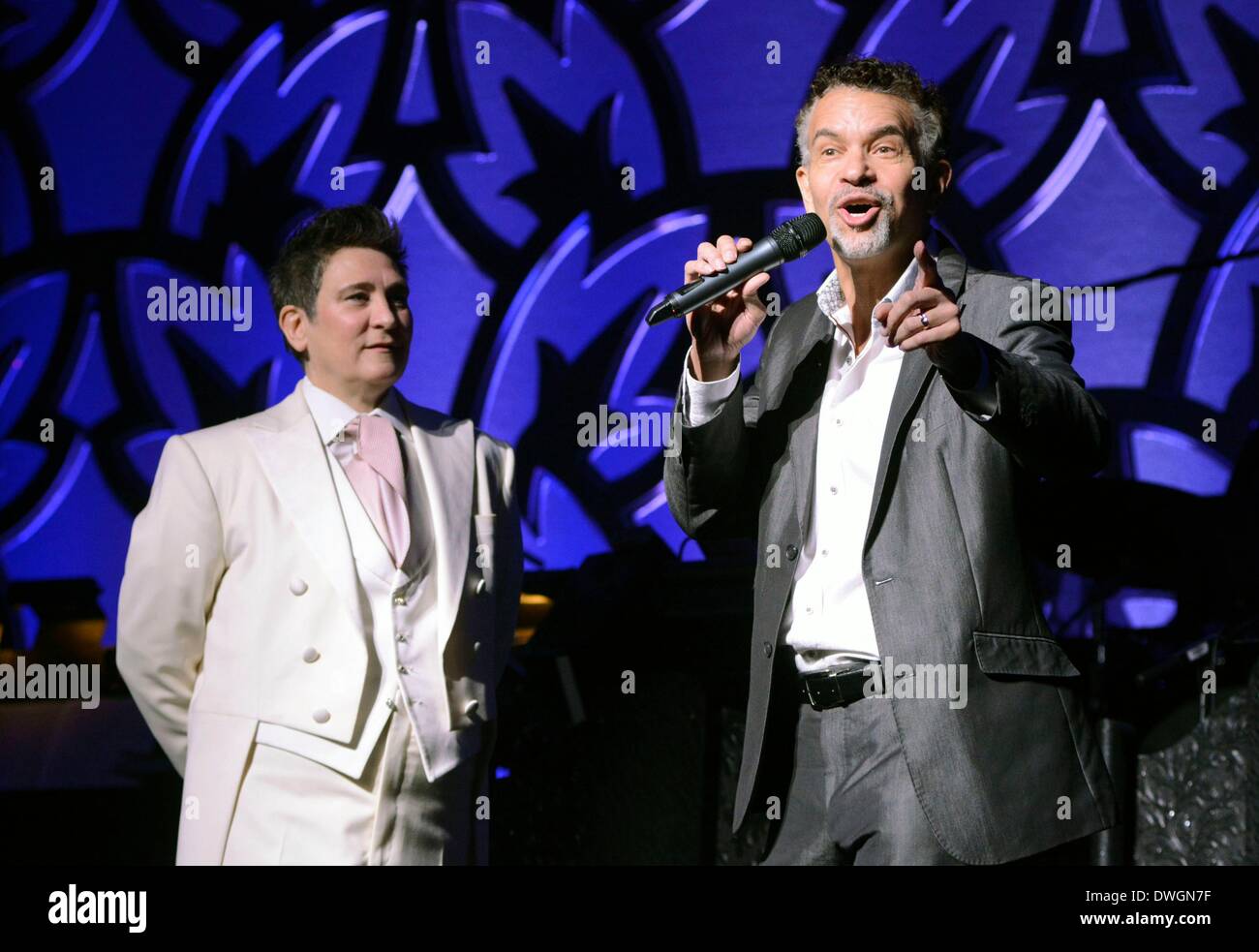 New York, NY, USA. 7th Mar, 2014. k.d. lang, Brian Stokes Mitchell in ...