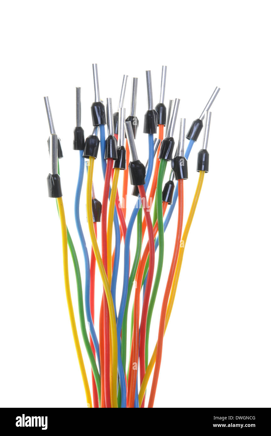 Electric cable installation with terminals Stock Photo - Alamy