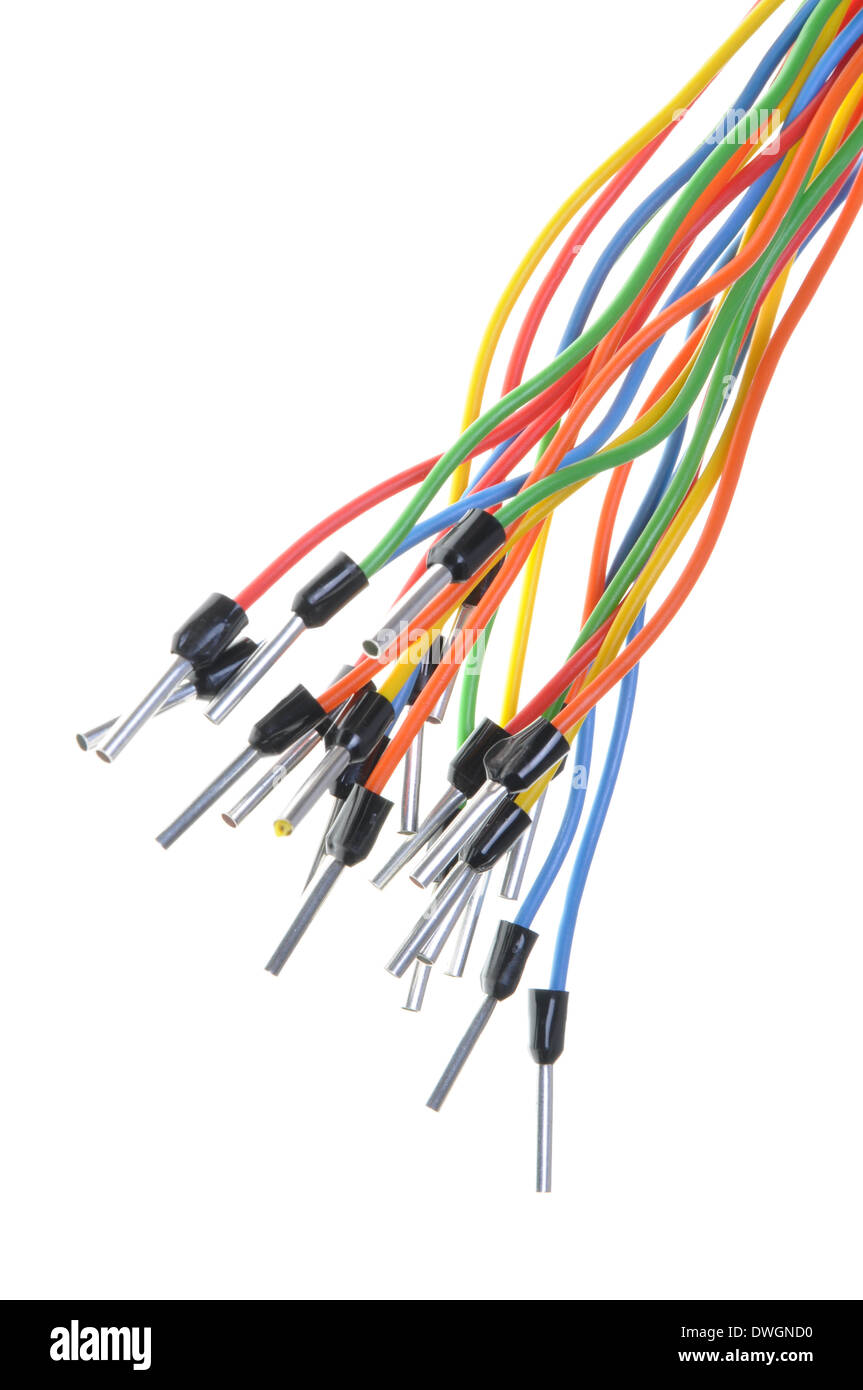 Electric cable installation with terminals Stock Photo - Alamy