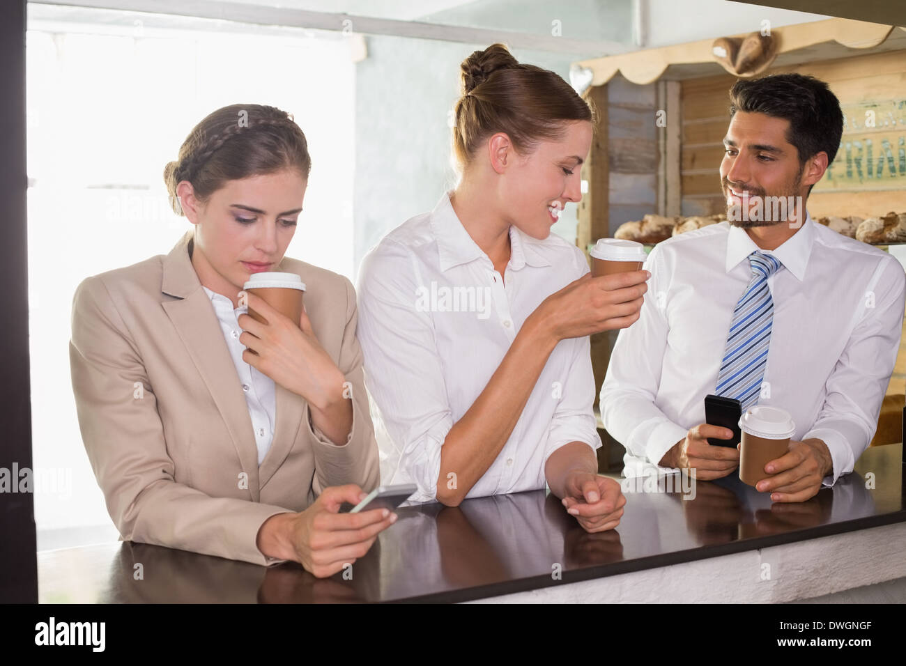 Team during break time in office cafeteria Stock Photo - Alamy