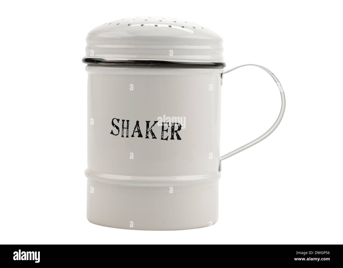 White enamel flour shaker Stock Photo - Alamy