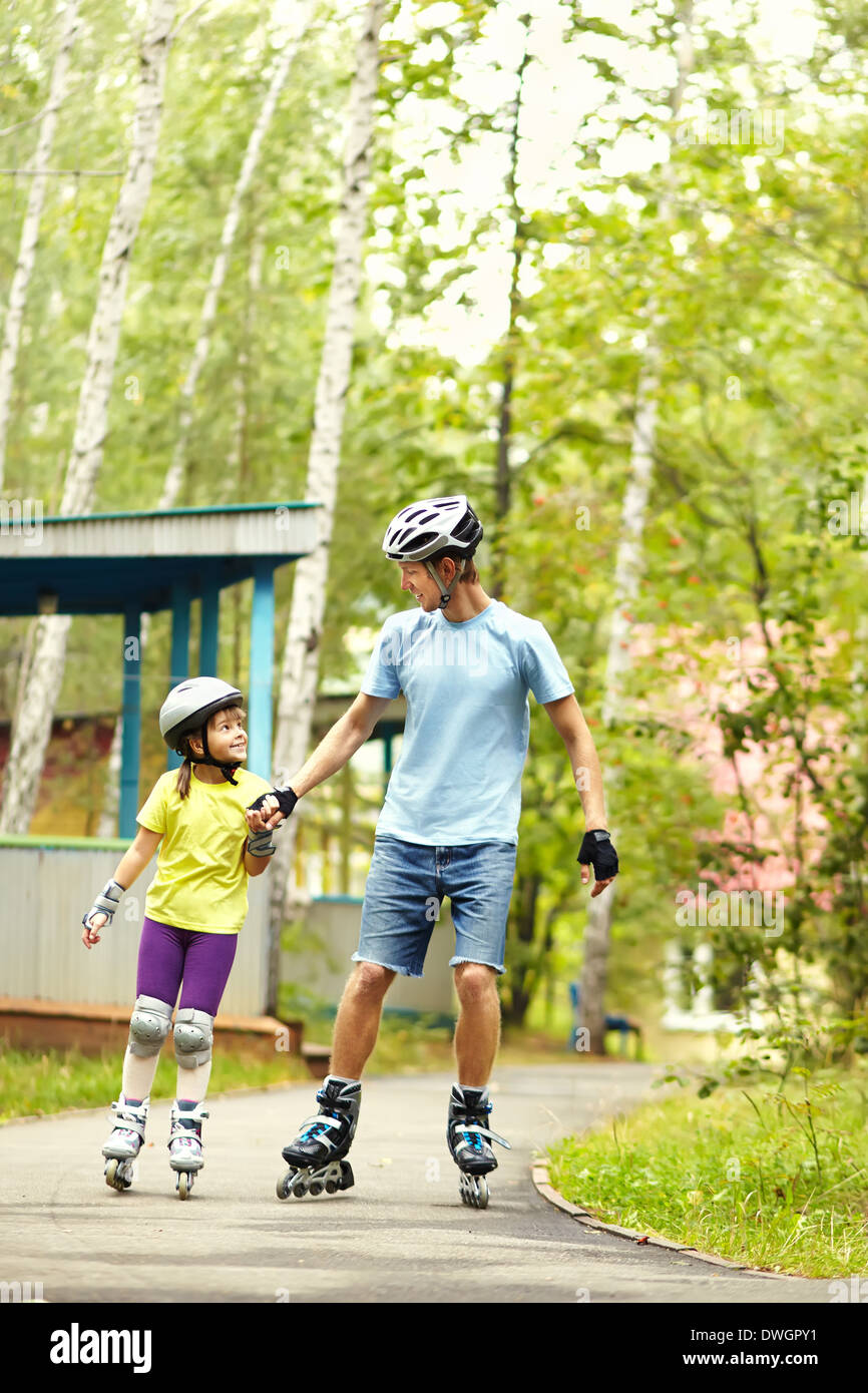 two people rollerblade Stock Photo - Alamy