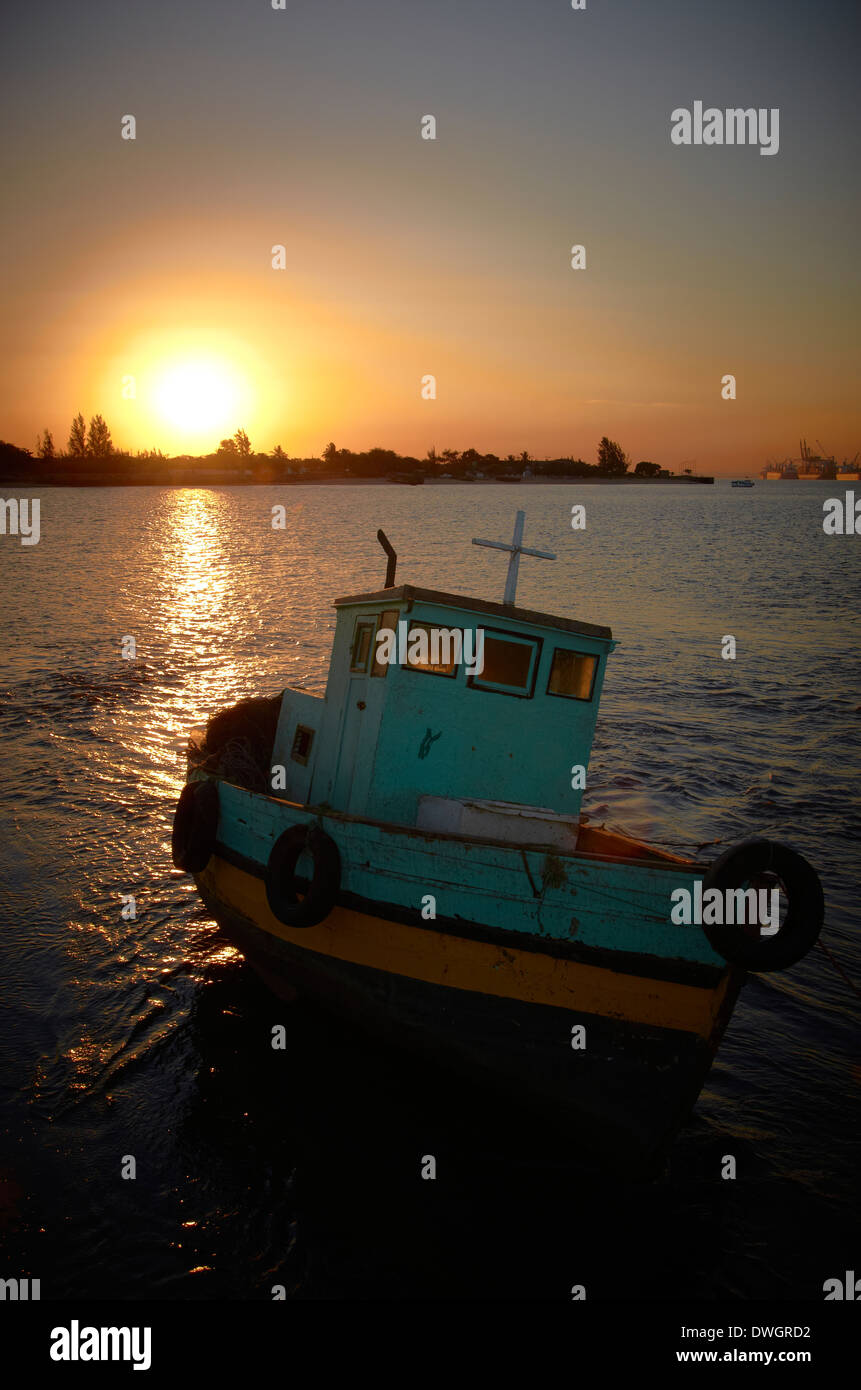 Boat at sunset, Catembe, Maputo, Mozambique Stock Photo - Alamy