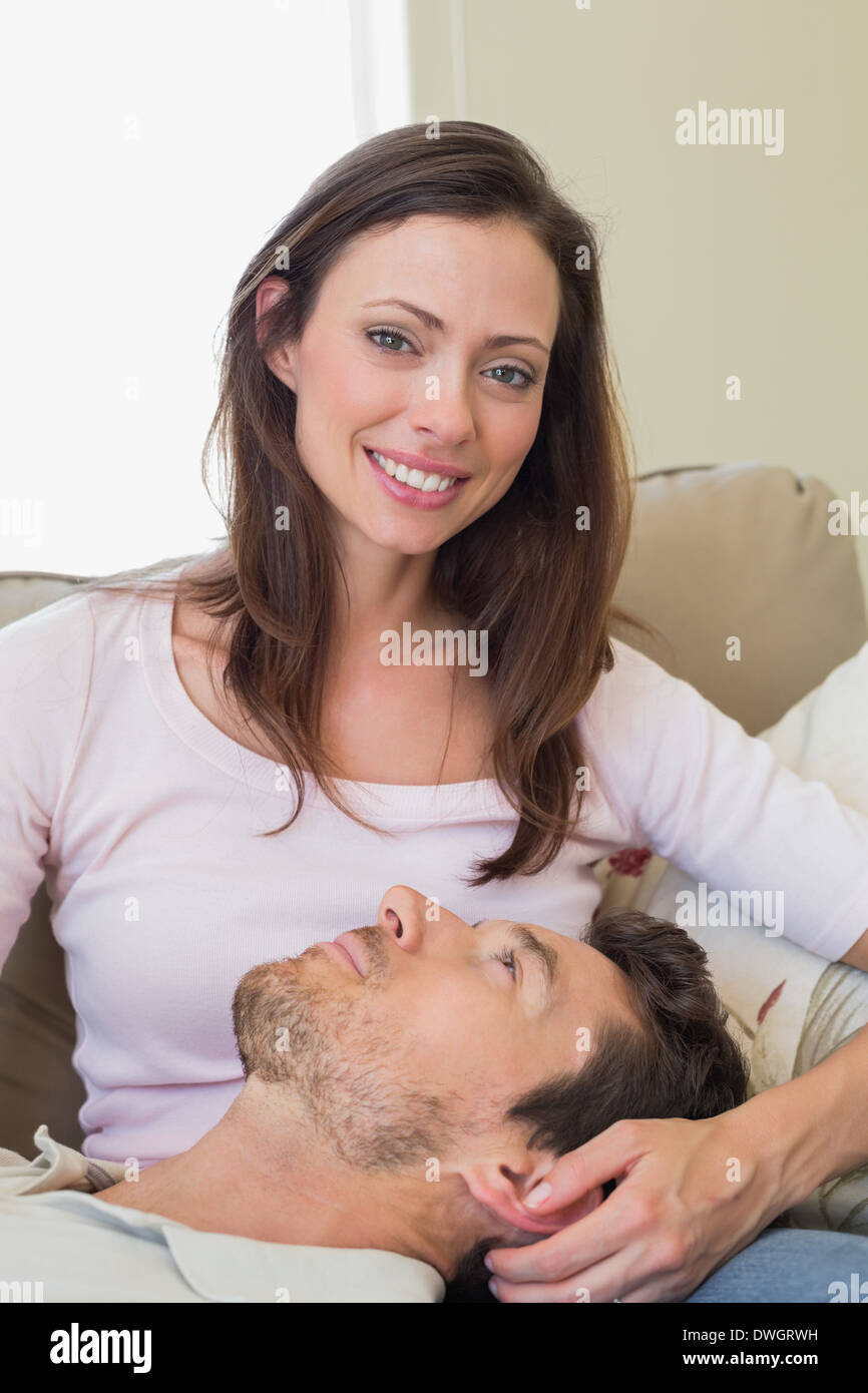 Man lying on womans lap hi-res stock photography and images - Alamy