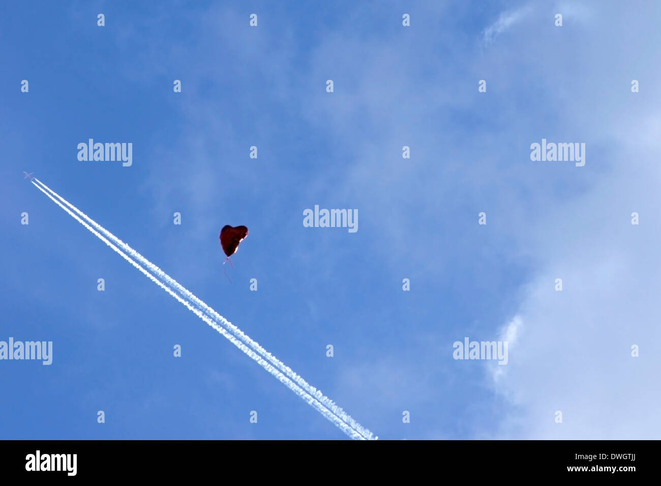 Balloon and aircraft Stock Photo - Alamy