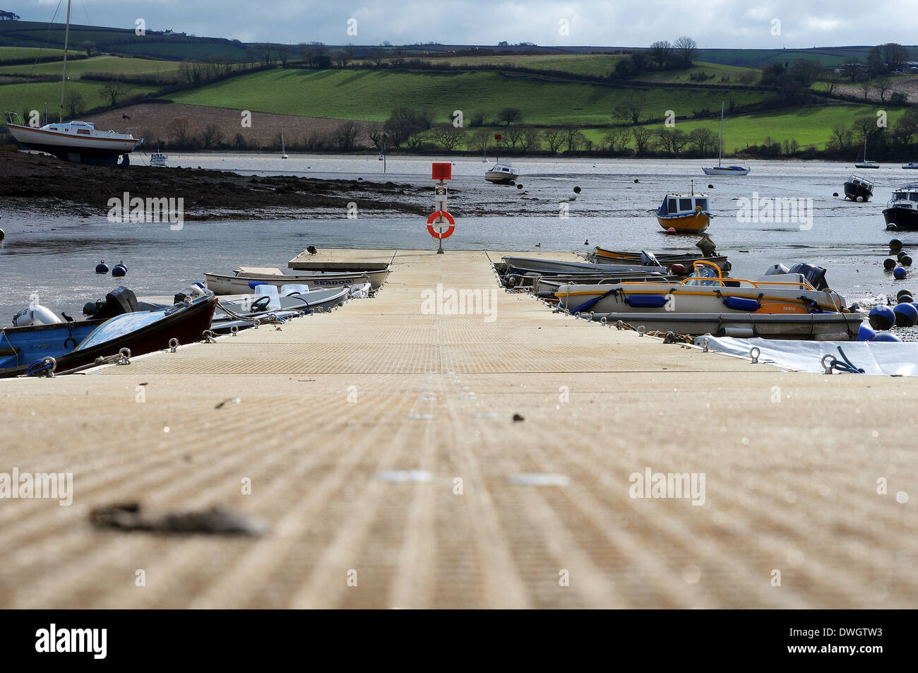 pontoon at stoke gabriel devon Stock Photo - Alamy
