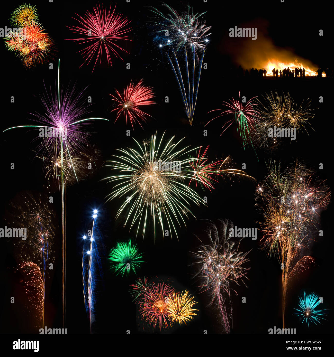 Fireworks for cutout - Make your own display Stock Photo - Alamy