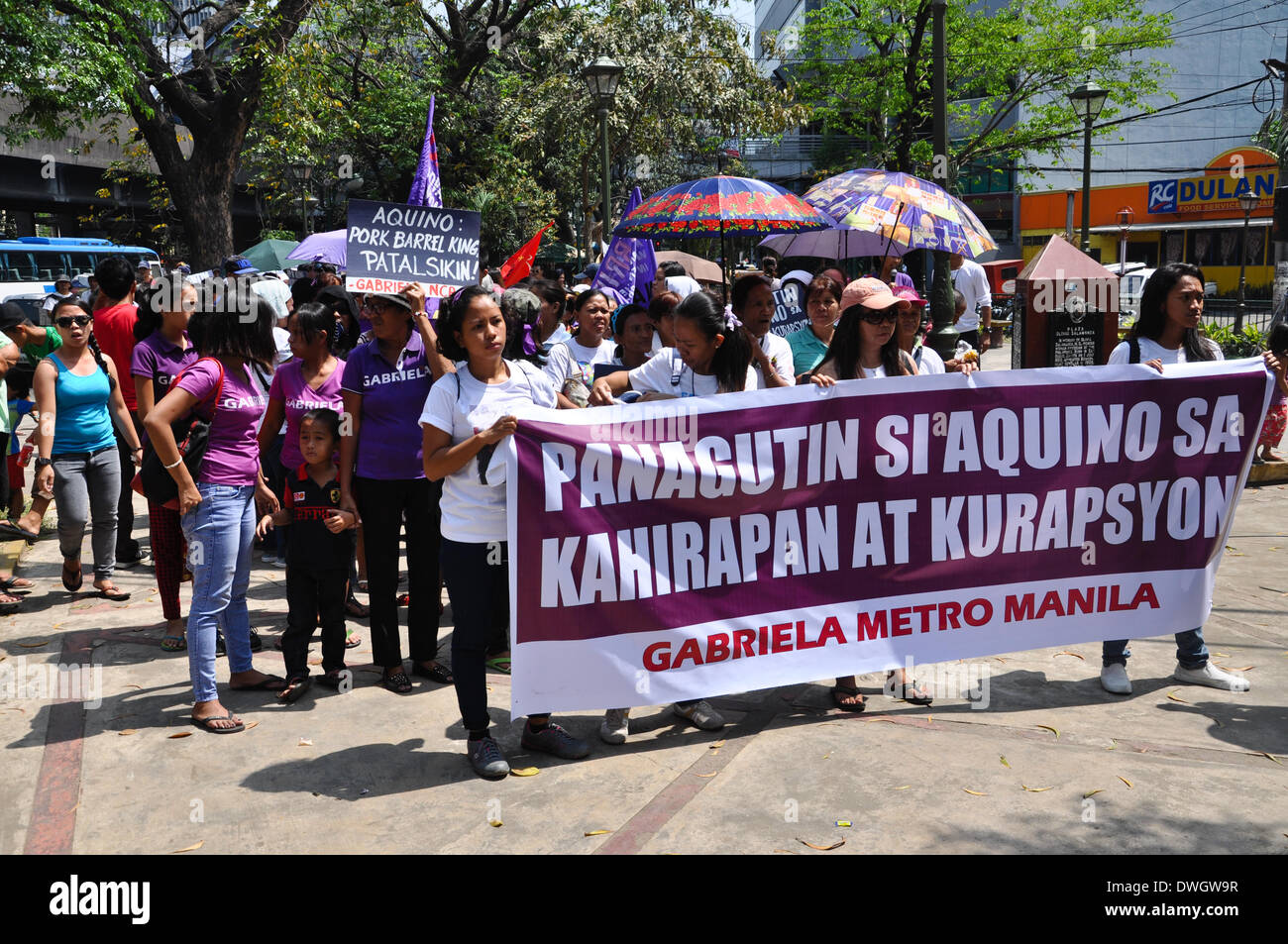 Metro Manila, Philippines- March 8, 2014: Filipino women join the ...