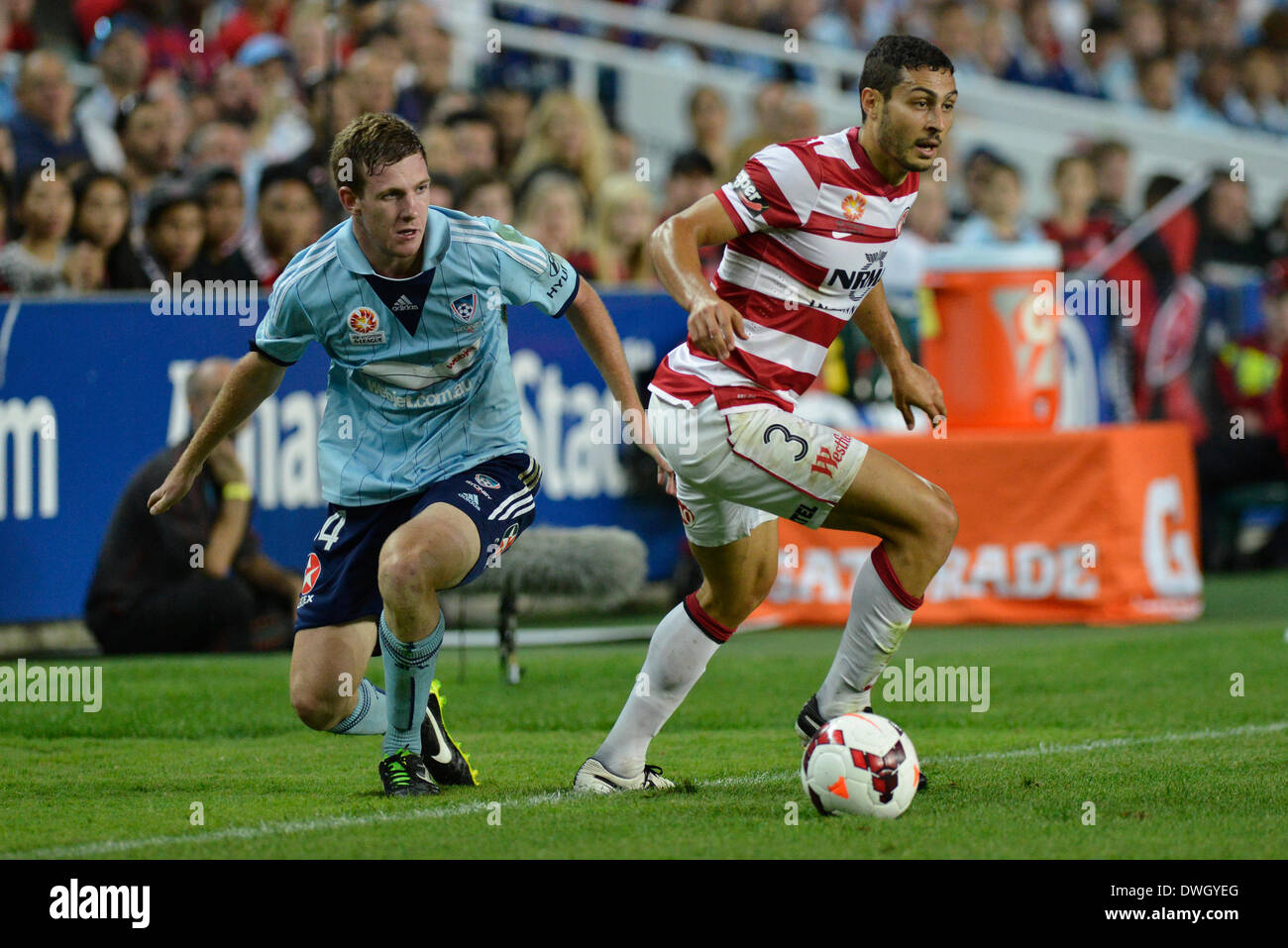 Sydney, Australia. 08th Mar, 2014. Wanderers defender Adam D'Apuzzo in ...