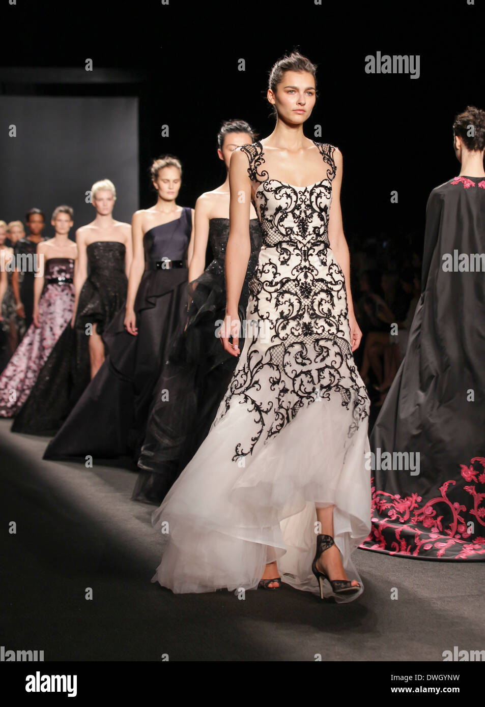 New York, NY, USA - February 08, 2014: Models walk runway for Monique ...