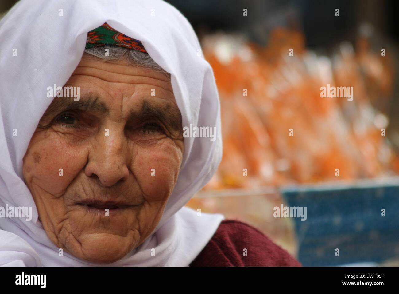 Ramallah,Palestine- March 8, 2014: Palestinian old woman who sells ...