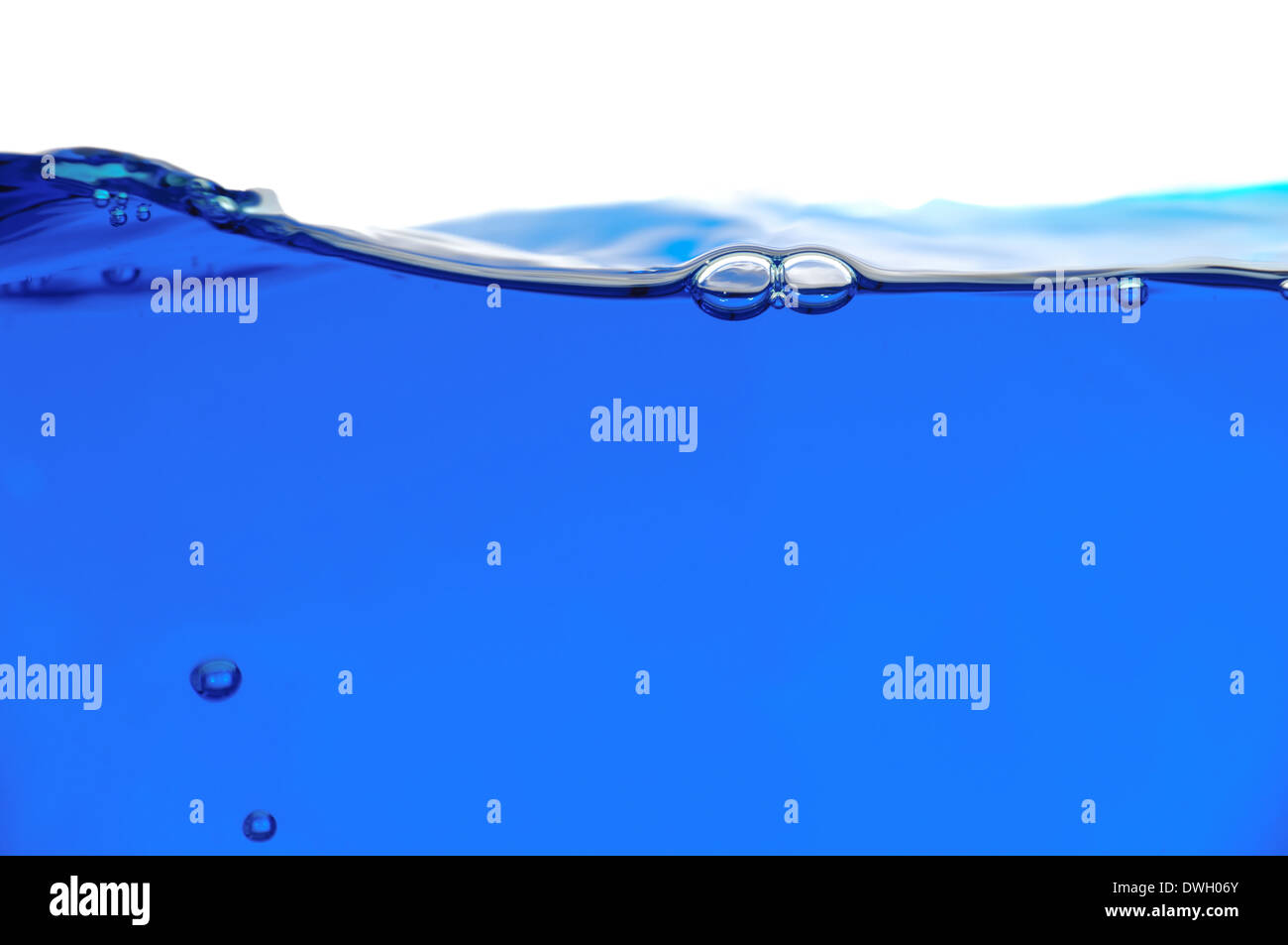 Blue water line on a white background. Focus on the water line Stock ...