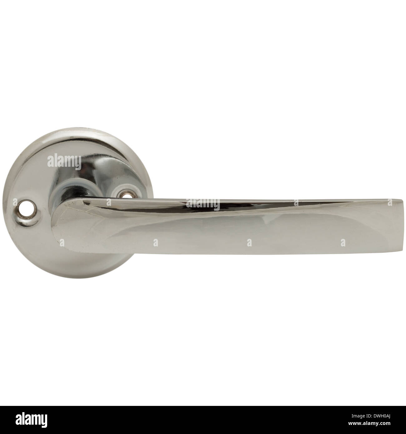 Classic door handle side view isolated on white Stock Photo - Alamy