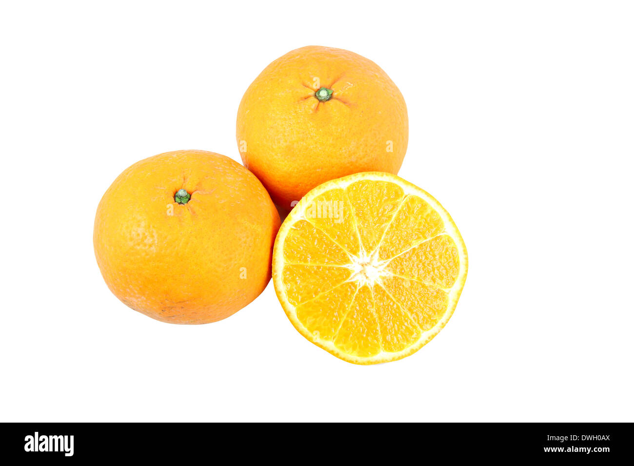 Cut Mandarin Orange on the white Background Stock Photo - Alamy