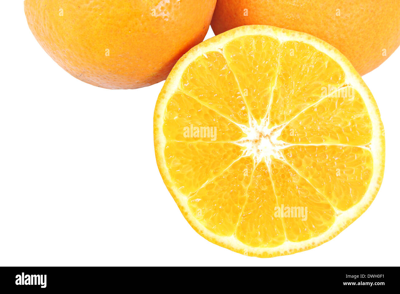 Cut Mandarin Orange on the white Background Stock Photo - Alamy