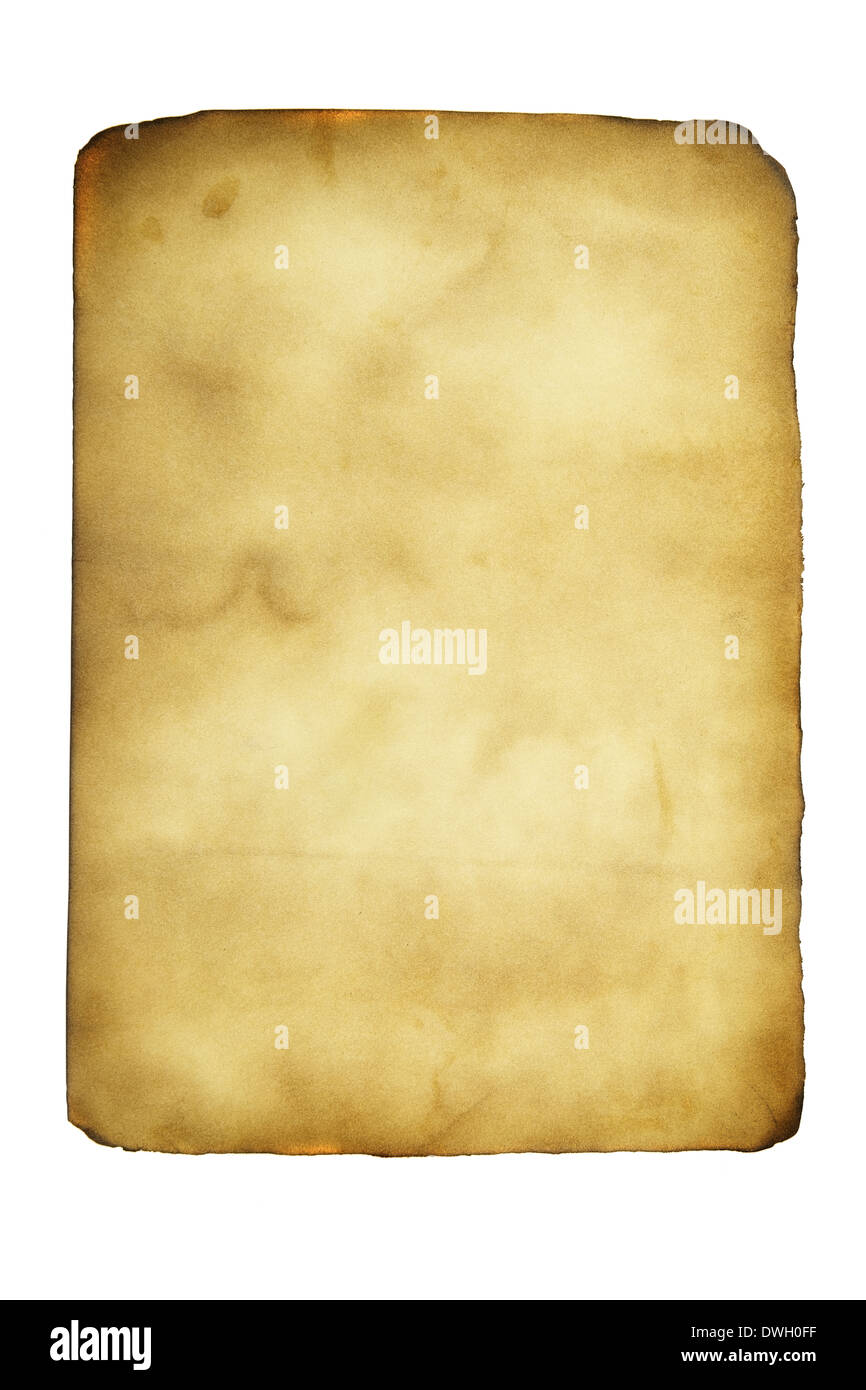Ancient paper isolated over a white background Stock Photo - Alamy