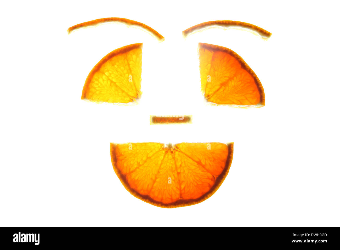 Sliced Mandarin Orange same face on the white Background Stock Photo ...