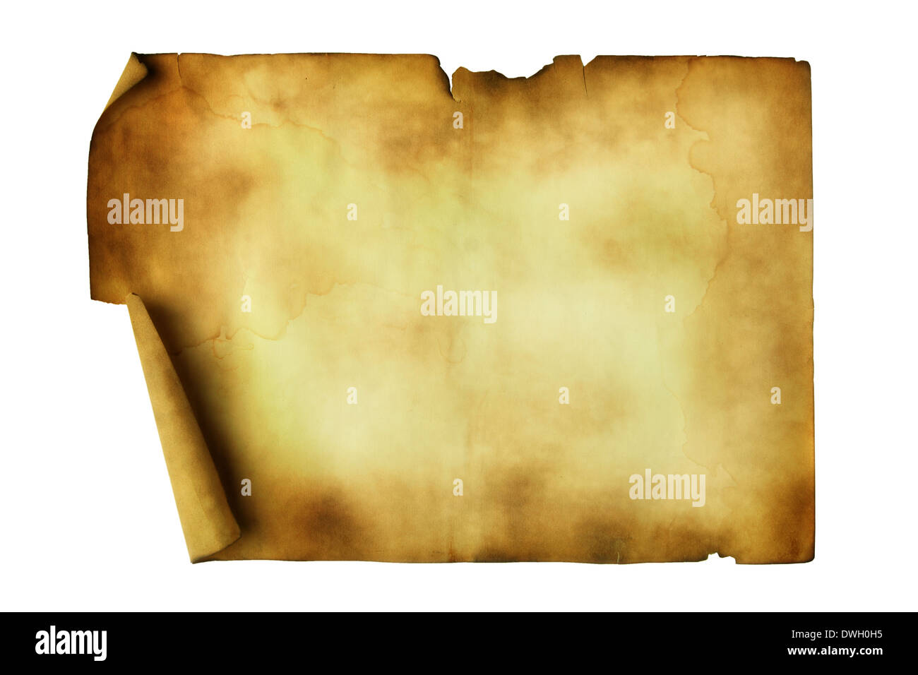 Ancient manuscript isolated over a white background Stock Photo - Alamy