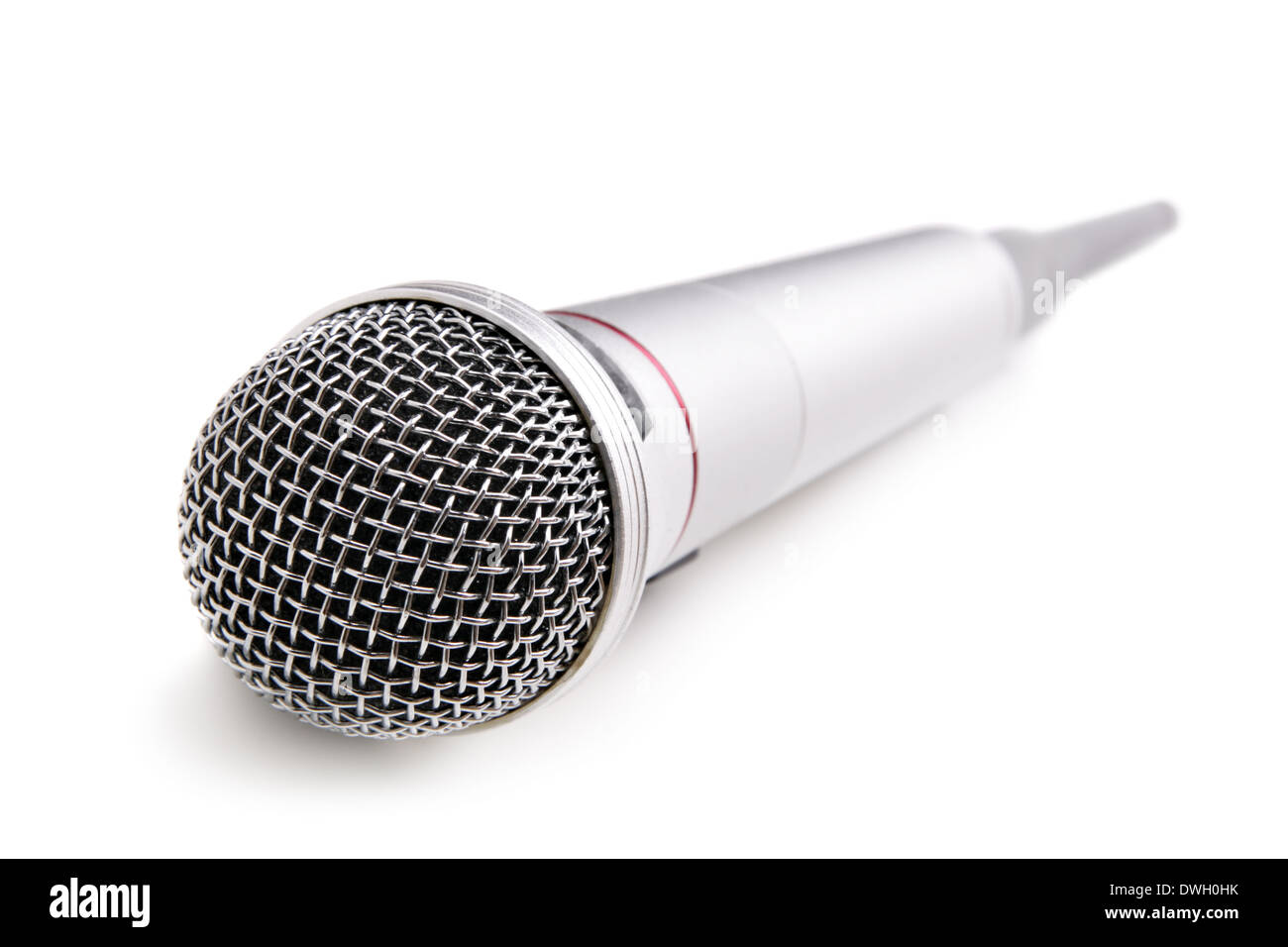 Silver wireless microphone isolated over white background Stock Photo ...