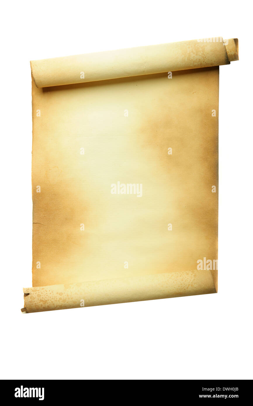 Ancient manuscript isolated over a white background Stock Photo - Alamy