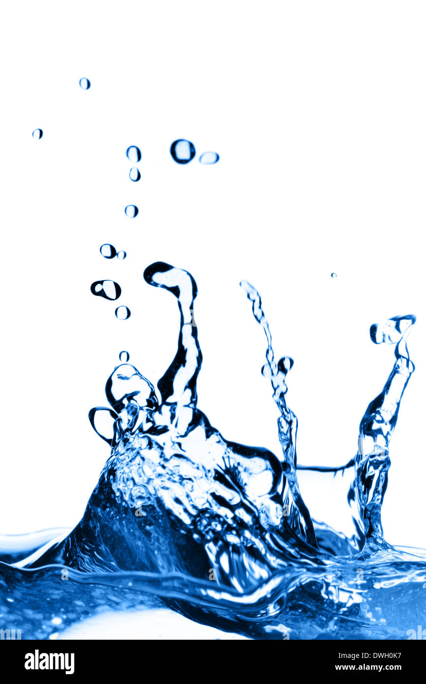 Water splash macro isolated over white background Stock Photo - Alamy