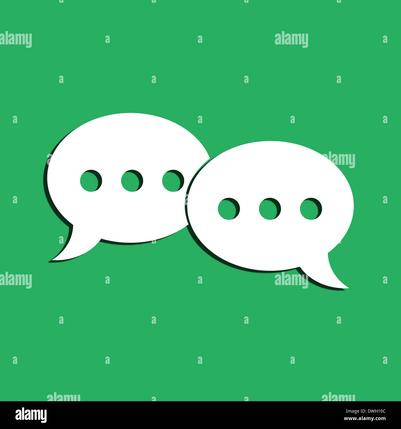 Dialog symbol on a green background. Flat design element Stock Photo ...