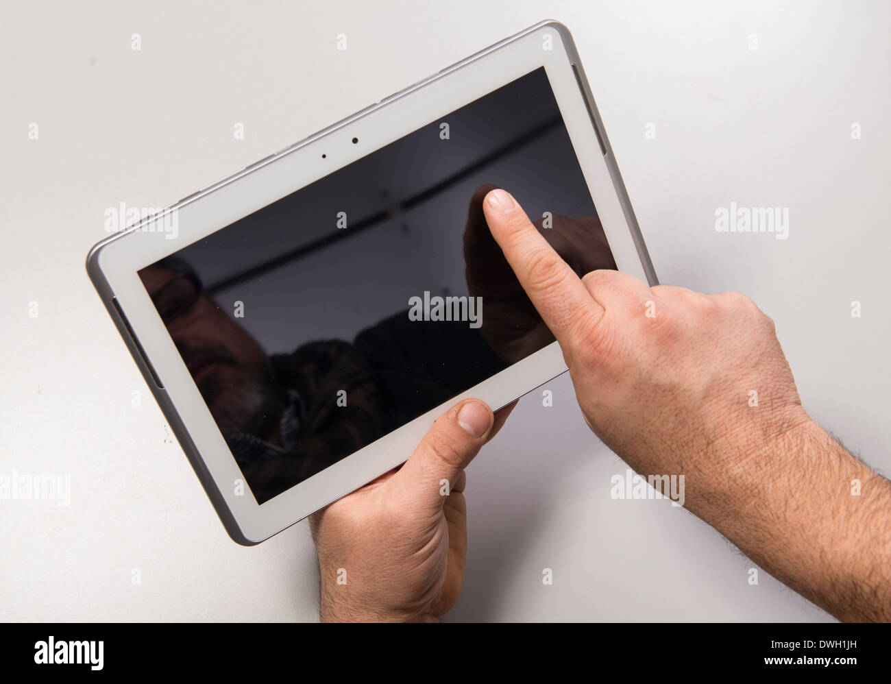 tablet on white background Stock Photo - Alamy