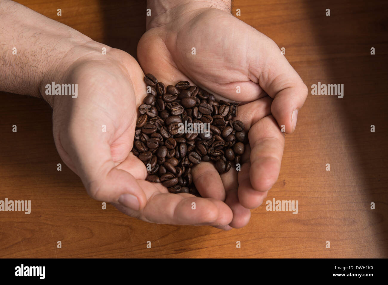hands and coffee beans Stock Photo - Alamy