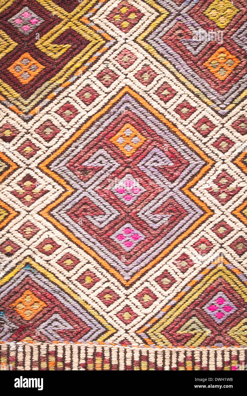 Pattern on a colorful rug as a background Stock Photo - Alamy