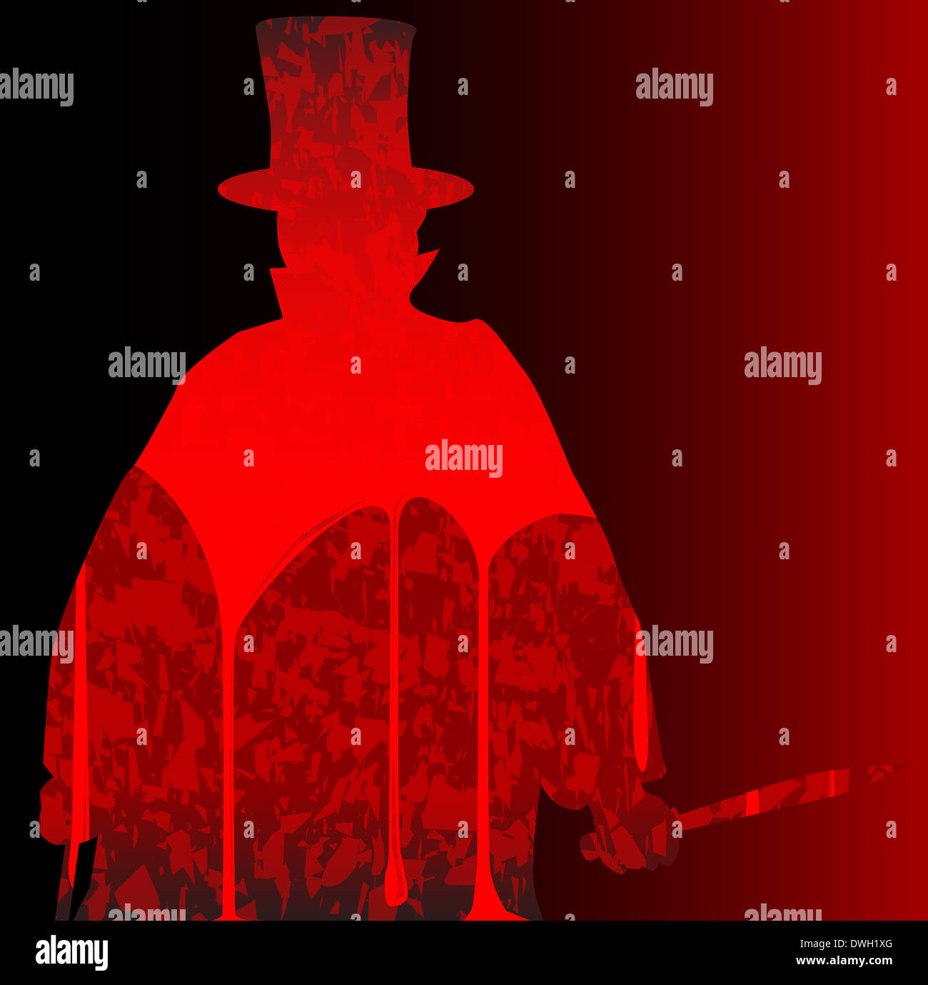 Jack the Ripper clipped on a bloody dark red background Stock Photo - Alamy