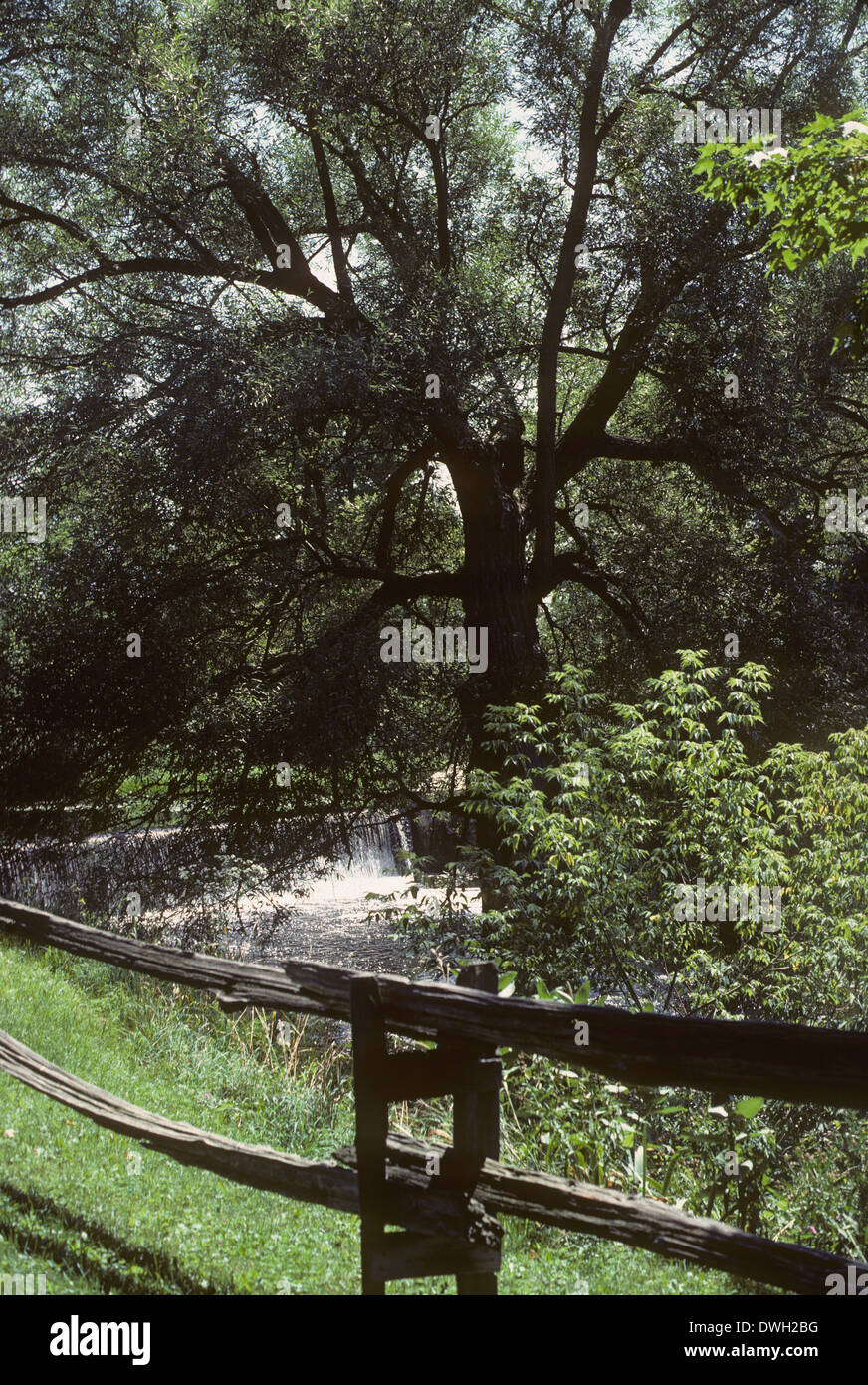 Rail fence and falls, Stanbridge East, Quebec, Canada Stock Photo - Alamy