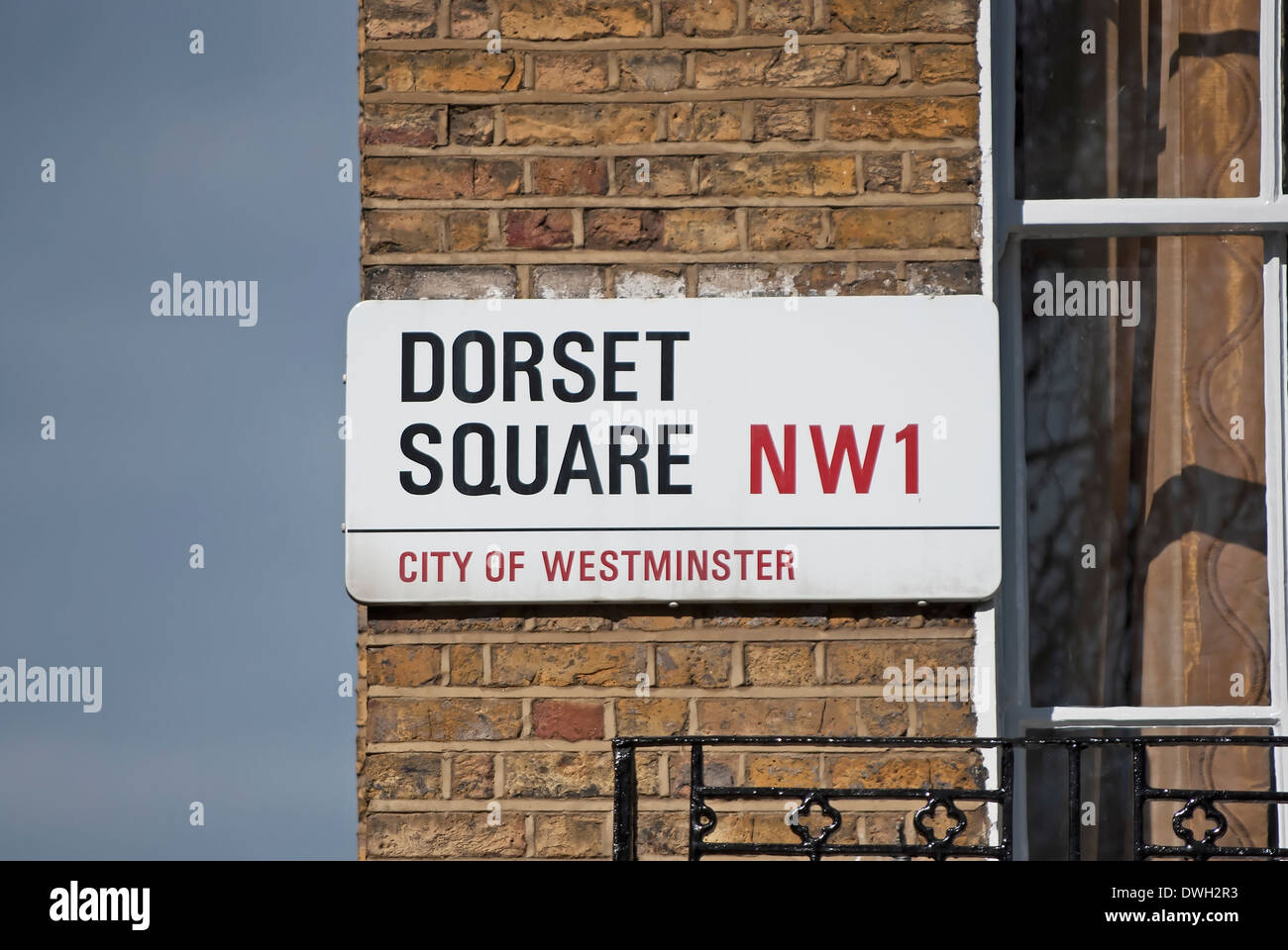street name sign for dorset square, london, england Stock Photo - Alamy