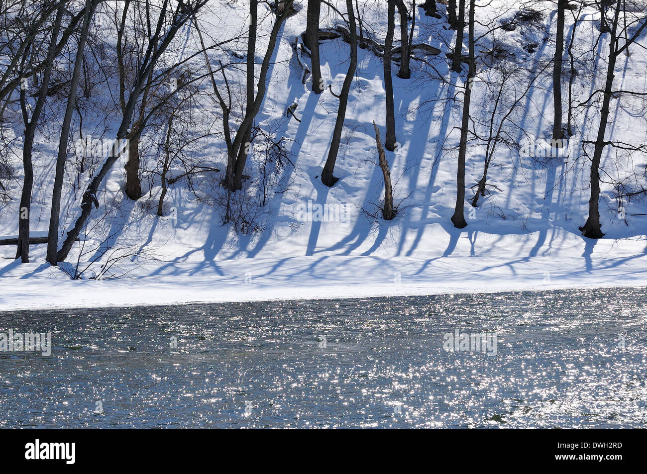 Winter river scenic Stock Photo - Alamy