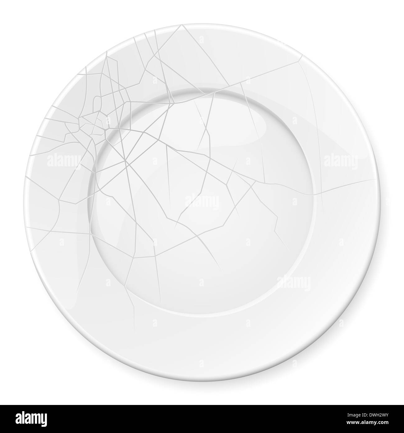 Broken Plate. Illustration for design on white background Stock Photo ...