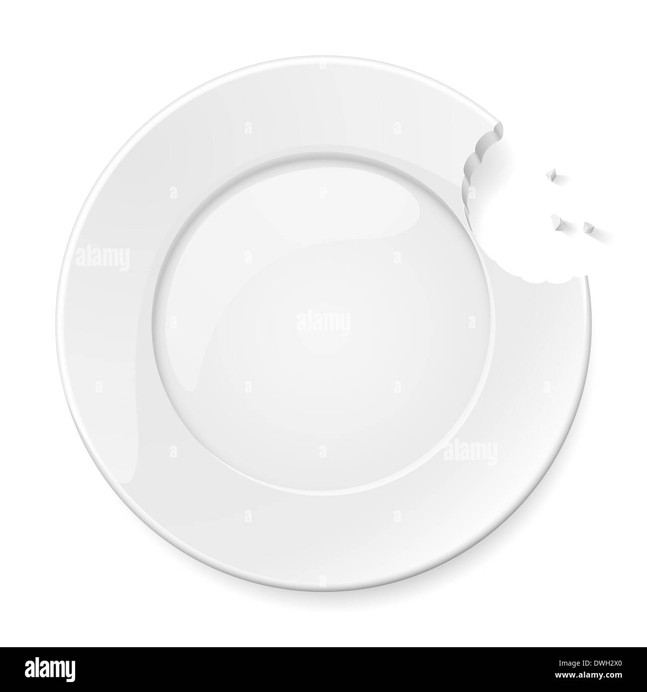 Abstract bitten plate. Illustration for design on white background ...
