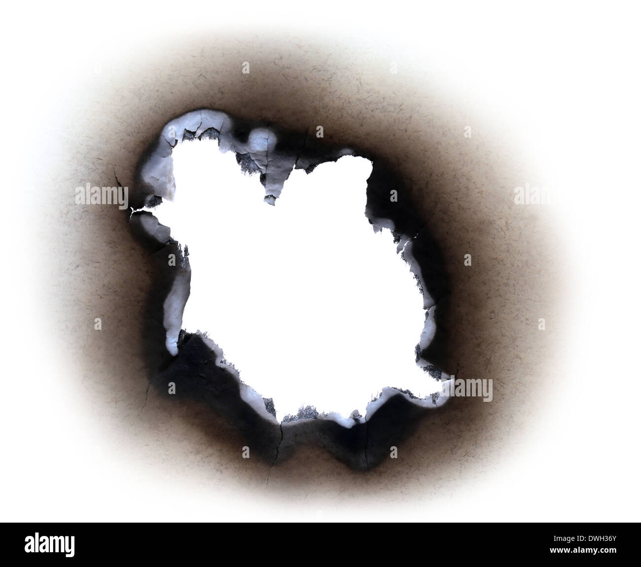 Burn paper over white background Stock Photo - Alamy