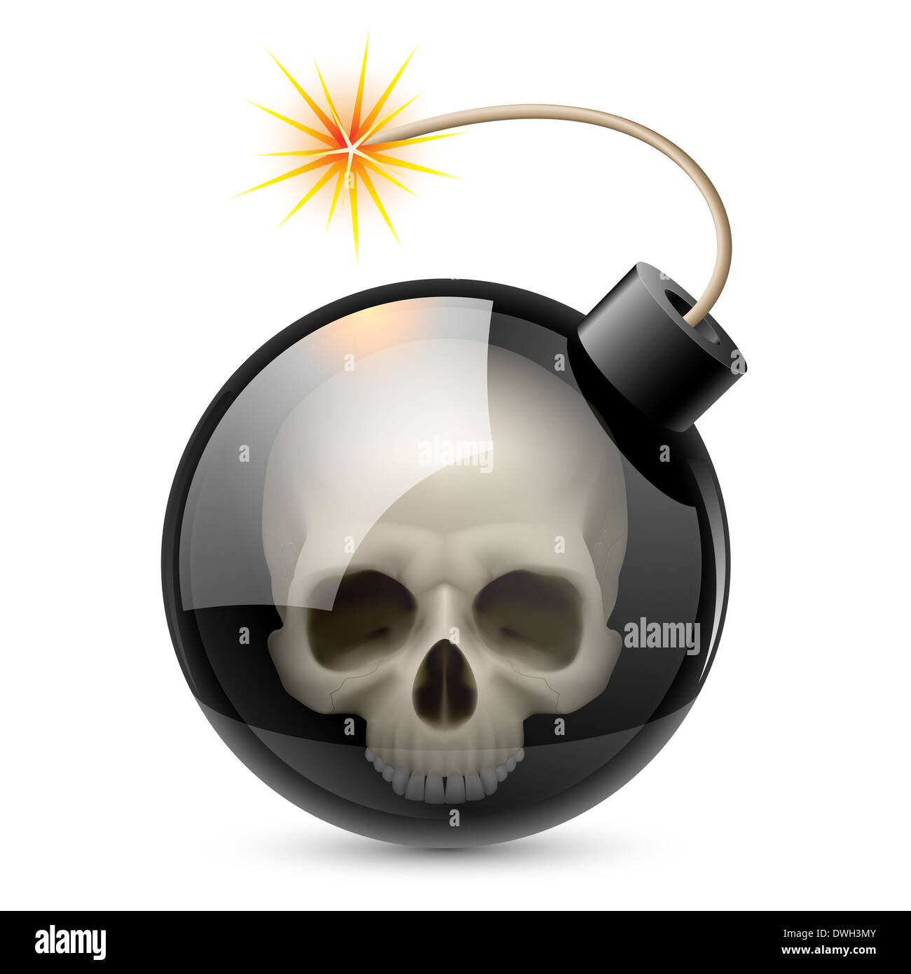 Bomb with Skull. Illustration on white background for design Stock ...