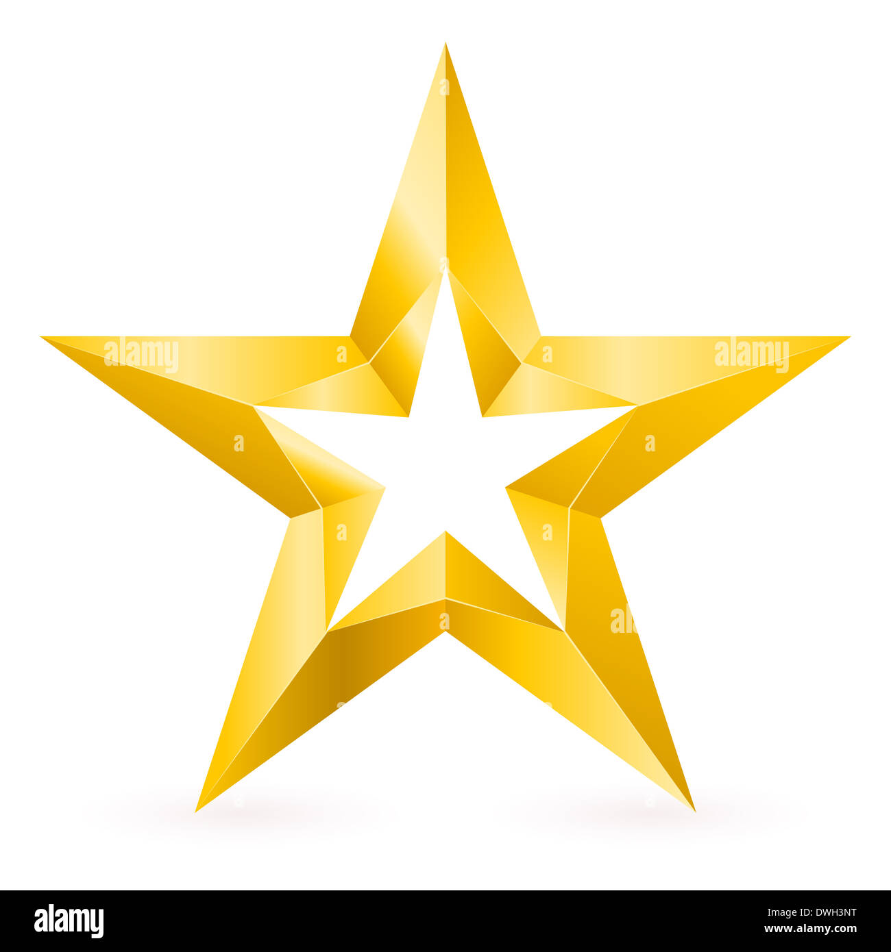 Shiny Gold Star. Form of the third. Illustration for design on white ...