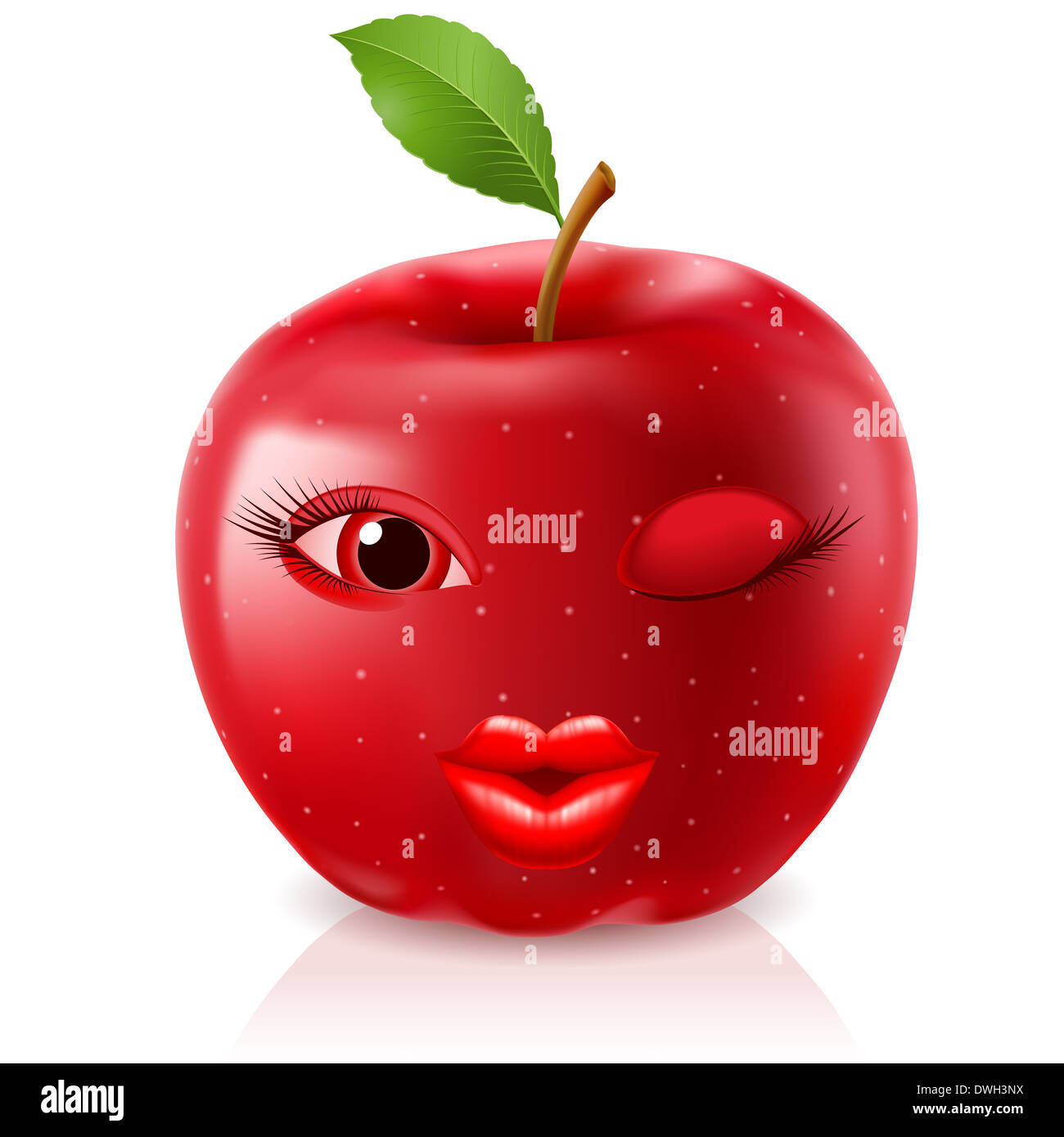 Cartoon Red Apple. Illustration for design on white background Stock ...