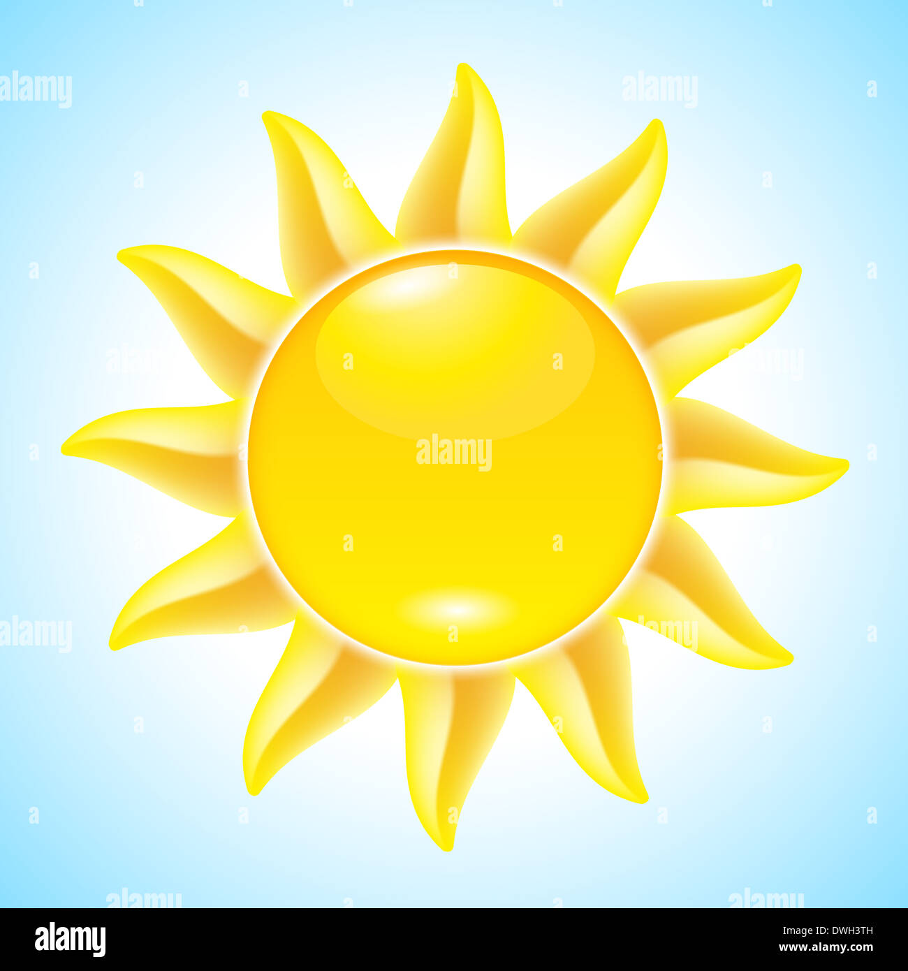 Summer hot Cartoon Sun. Illustration for design Stock Photo - Alamy