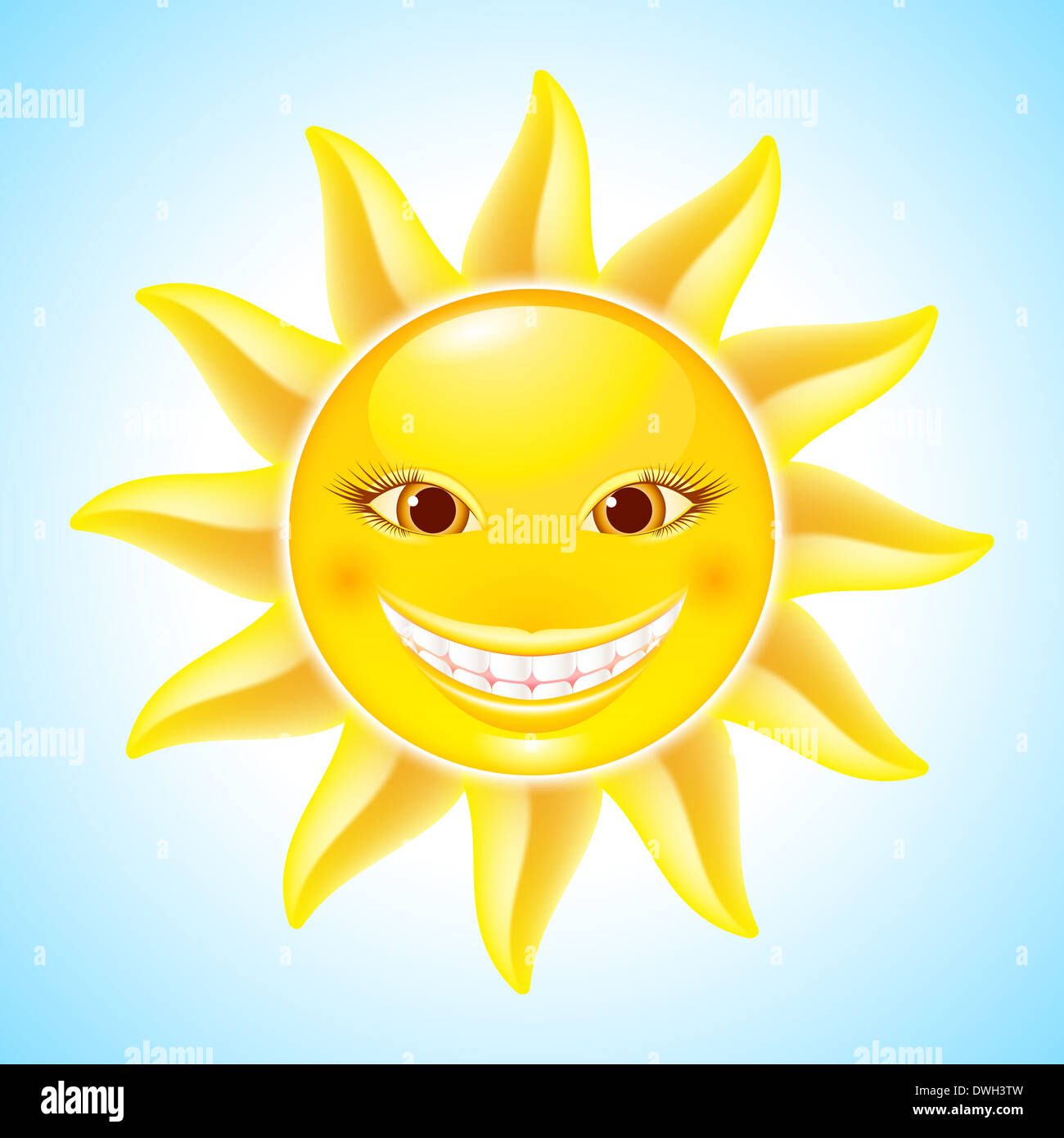 Happy Hot Smiling Sun. Cool Cartoon Character for design Stock Photo ...