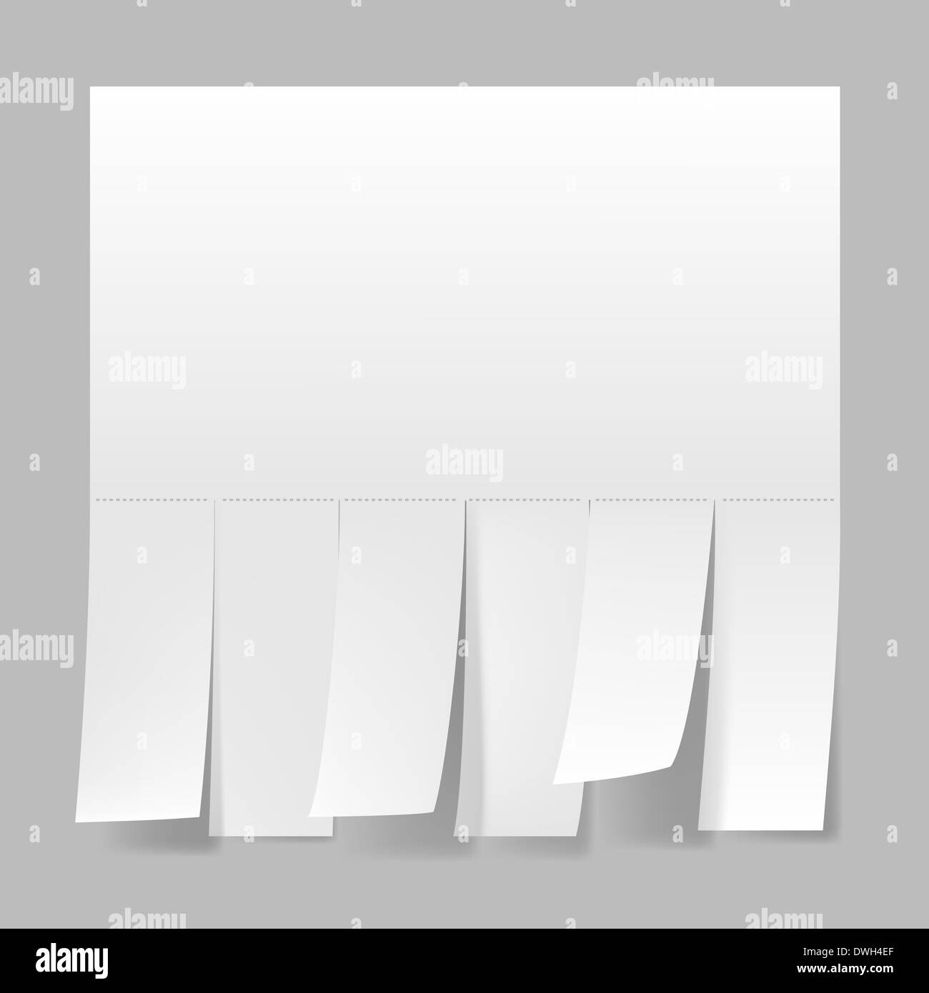 Blank advertisement with cut slips. Illustration on white background ...