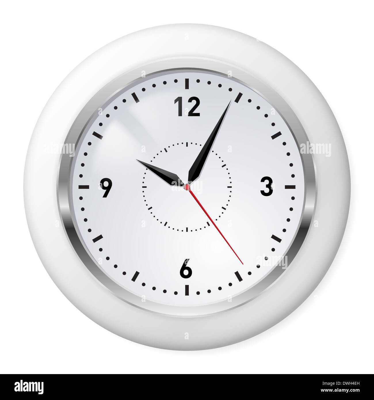 Realistic Office Clock. Illustration on white background Stock Photo ...