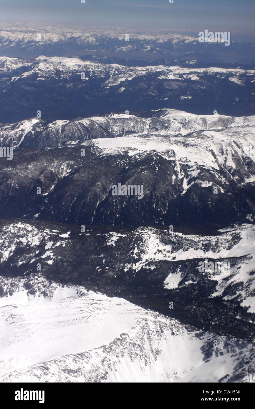 Snow covered Rocky Mountains over Colorado Stock Photo - Alamy