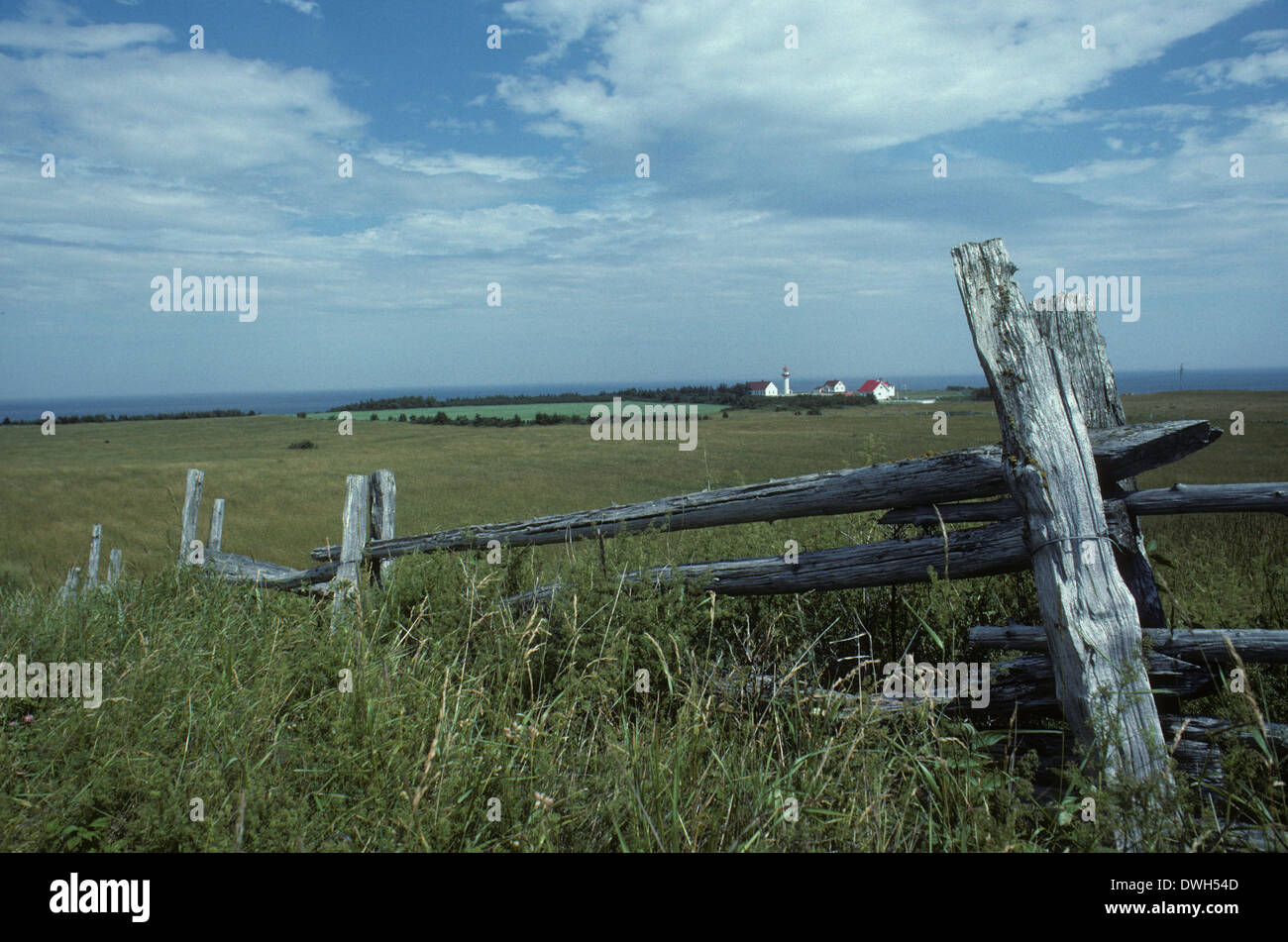 Rail fence, coastal town, Gaspe, Quebec, Canada Stock Photo - Alamy