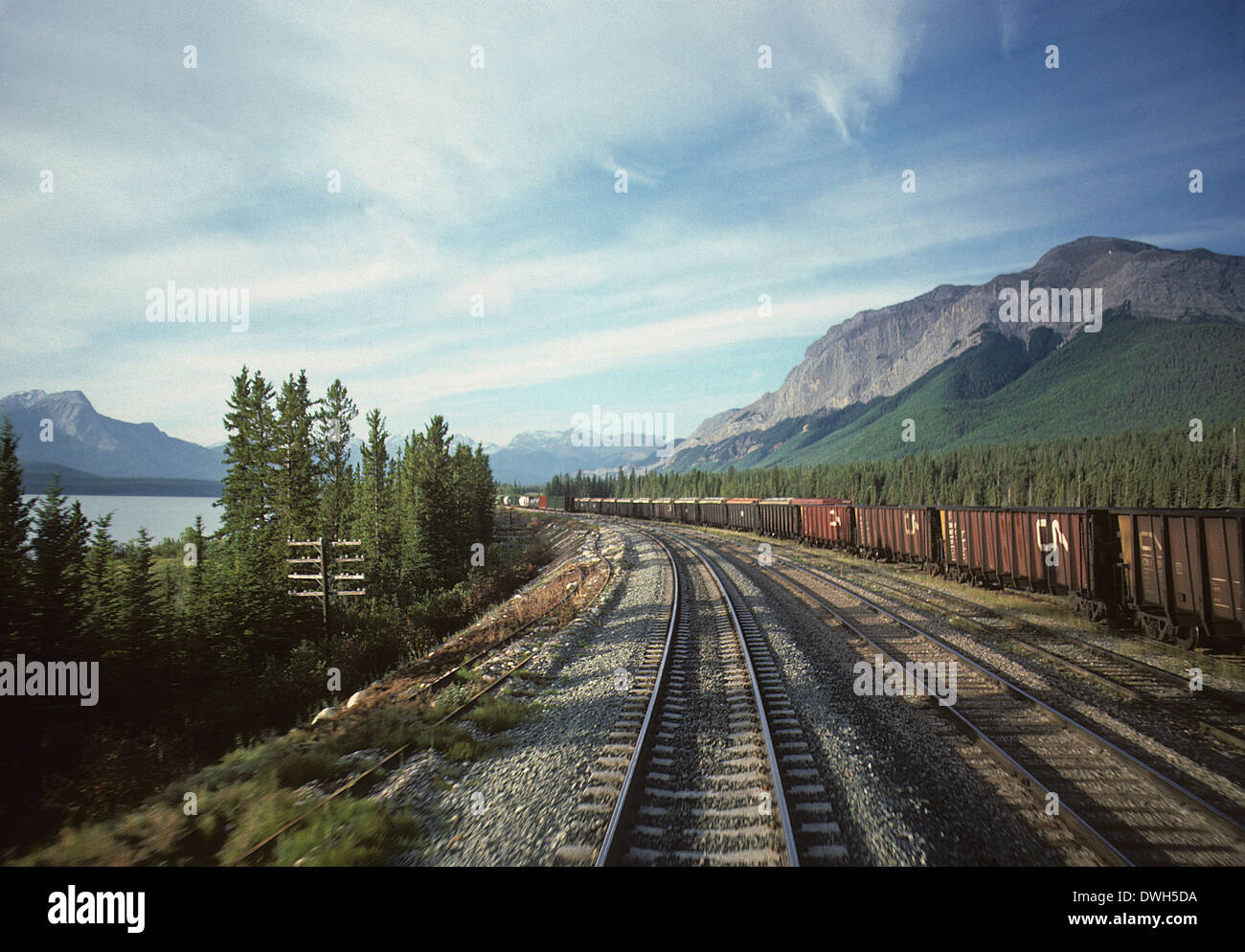 Freight train in the mountains hi-res stock photography and images - Alamy