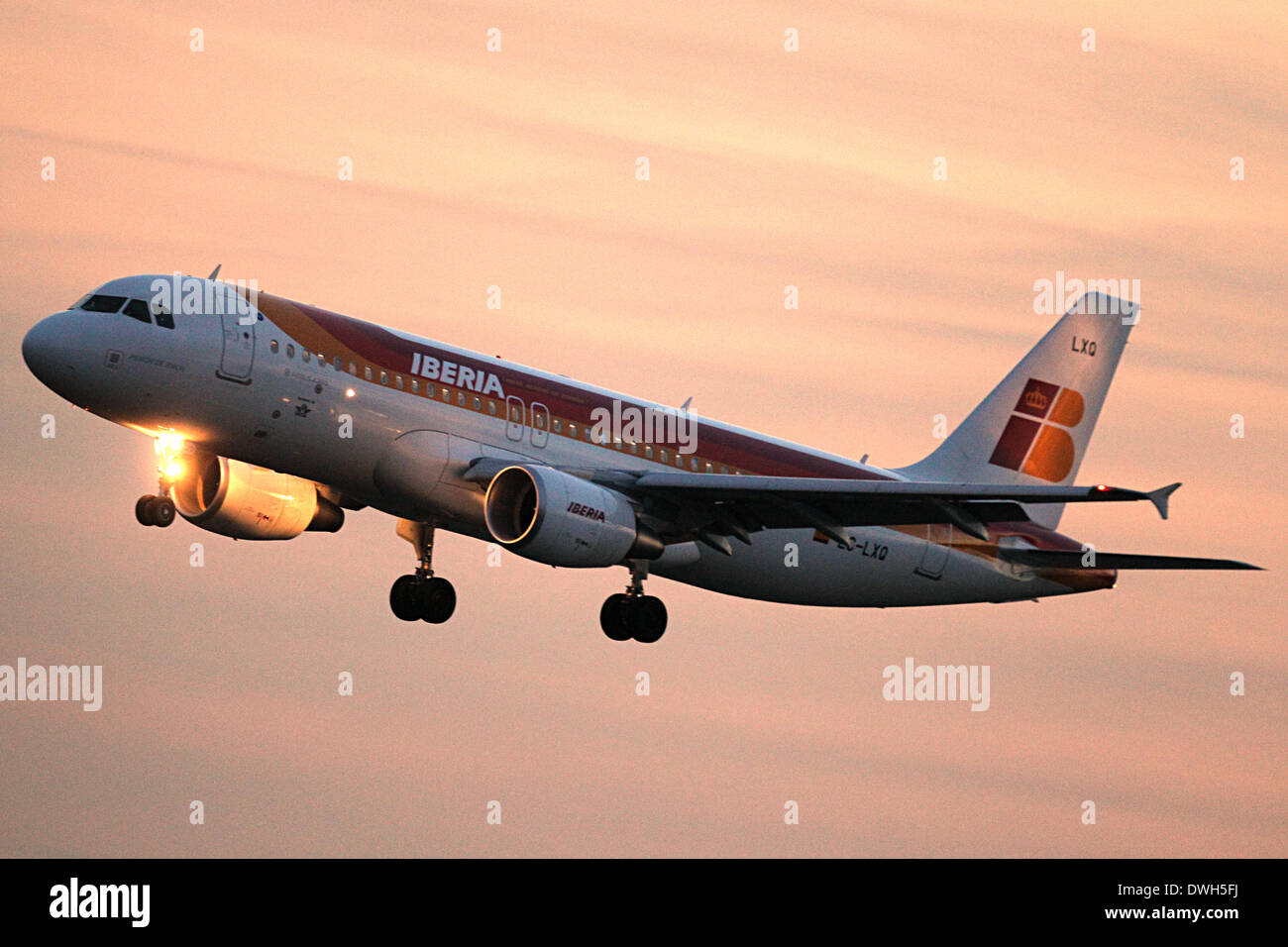 An Airbus A320-216 passenger aircraft of Spanish airline Iberia ...
